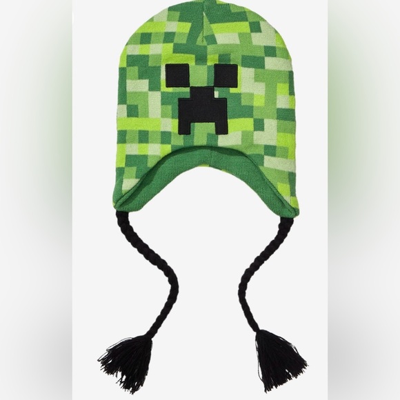 Hot Topic | Accessories | Nwt Hot Topic Minecraft Creeper Tassel Beanie ...